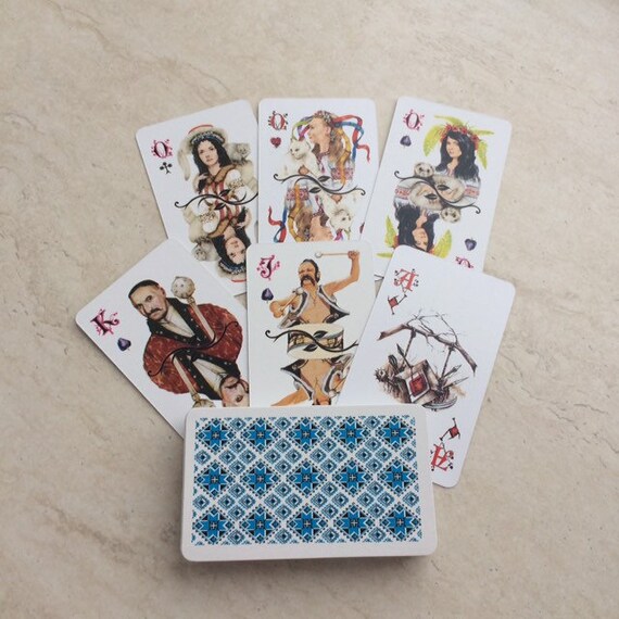 Vintage playing cards Ukrainian theme Cossacks Ukrainian | Etsy