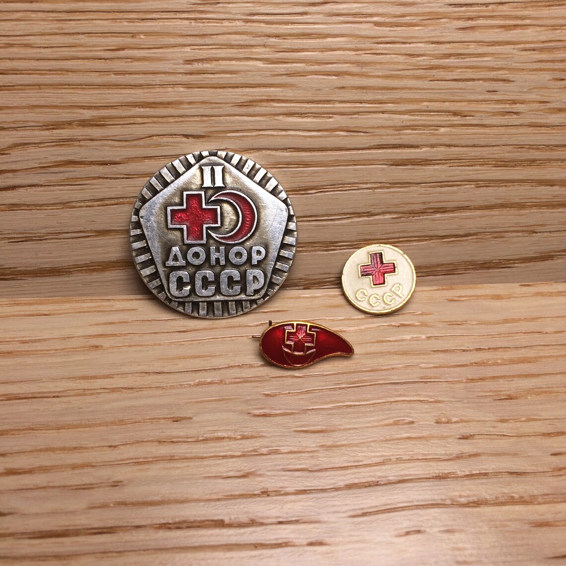 Blood Drop Set of 3 badges Soviet blood donor pins Vintage | Etsy