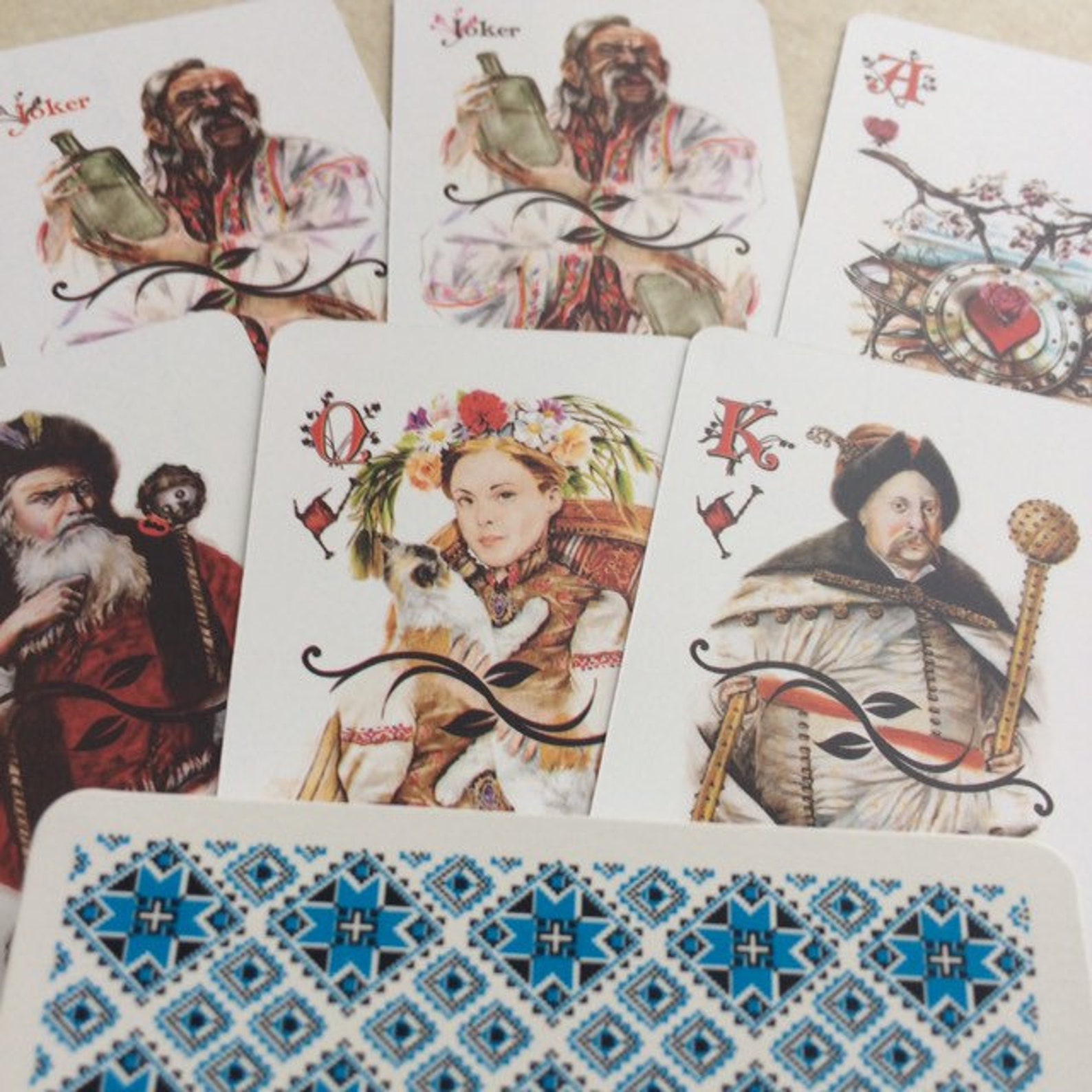Vintage playing cards Ukrainian theme Cossacks Ukrainian | Etsy