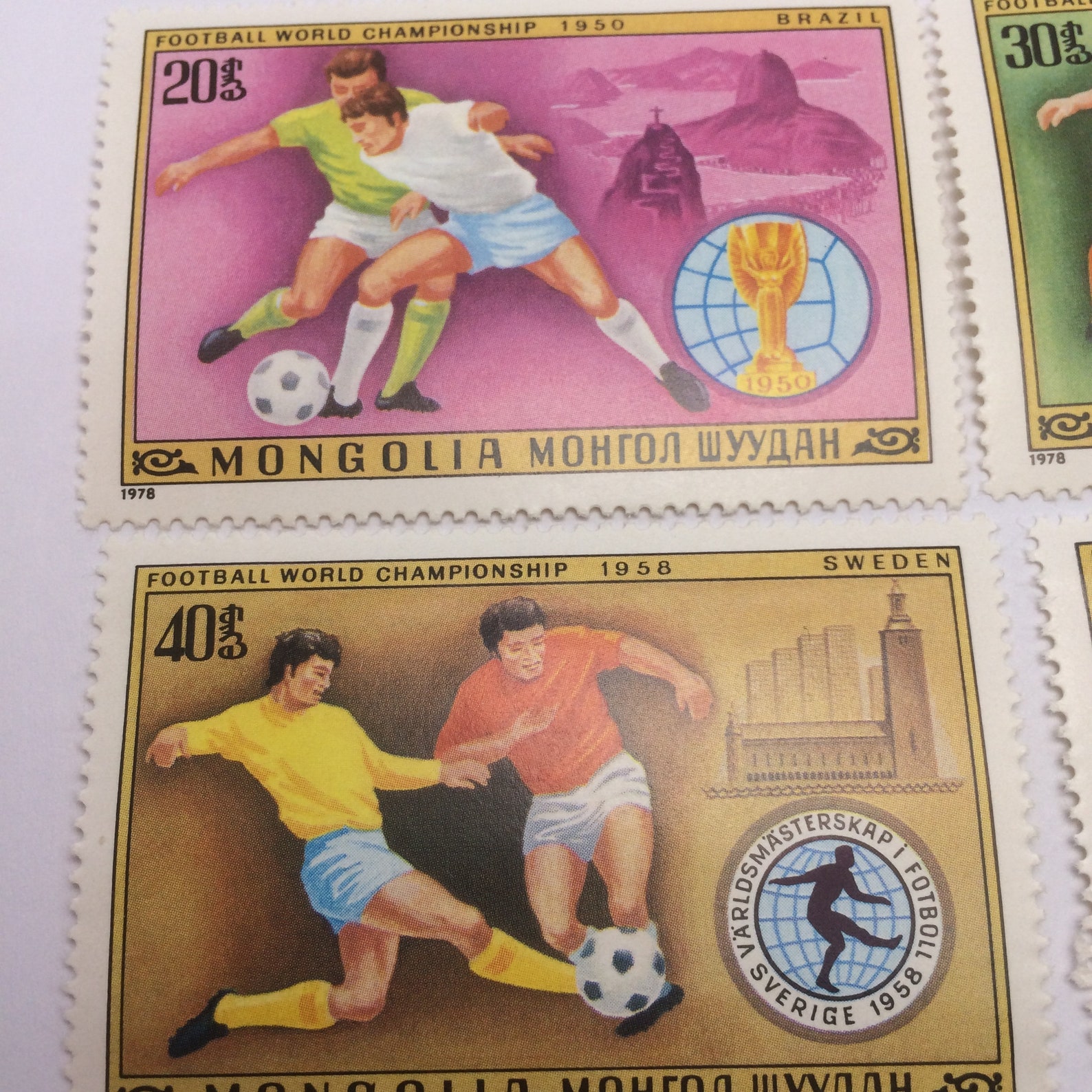 Mongolia, Vintage Post Stamp, Set of 7, Olympics, Football, World ...