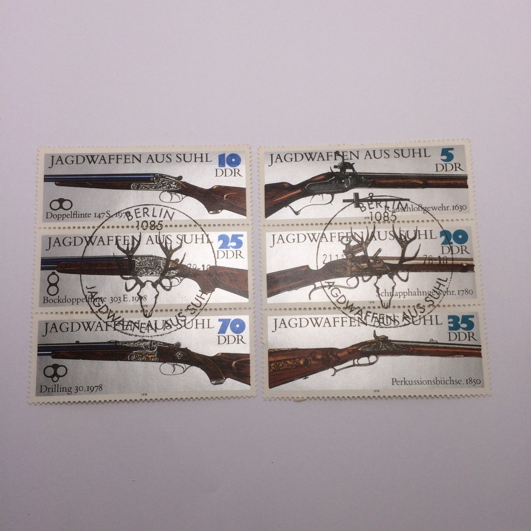 Germany DDR Postage Stamps, Rare Set of Stamps of the GDR, Firearm ...