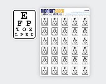 Eye Chart Card.Happy Birthday.Eye Chart.Eye Chart Card.Paper