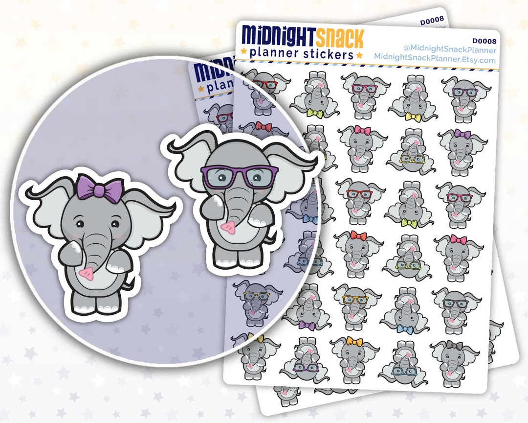 Elephant Icon Sticker | Decorative Planner Stickers - Etsy