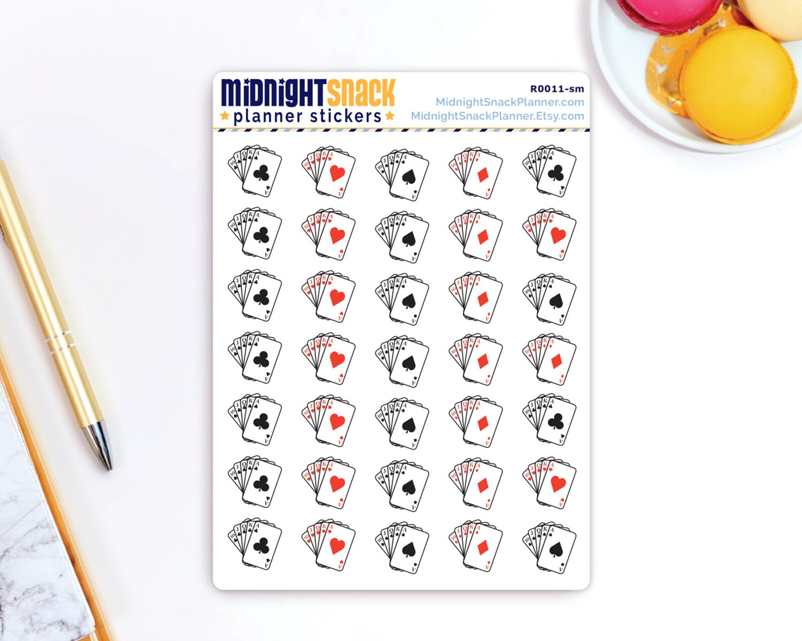 Playing Cards Planner Stickers | Card Games Icon Stickers | Poker ...