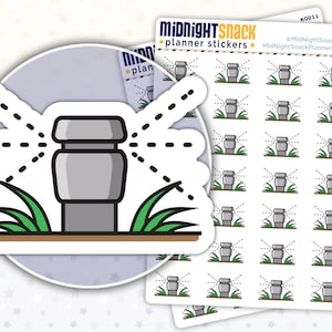 Lawn Sprinkler Icon Sticker | Water the Lawn Planner Sticker | Watering ...