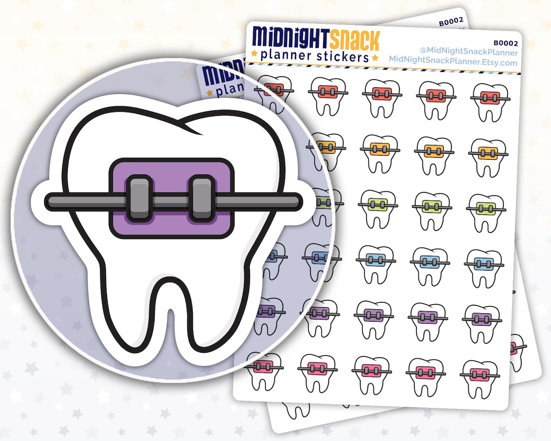 Orthodontist Appointment Planner Stickers | Braces Icon Stickers - Etsy
