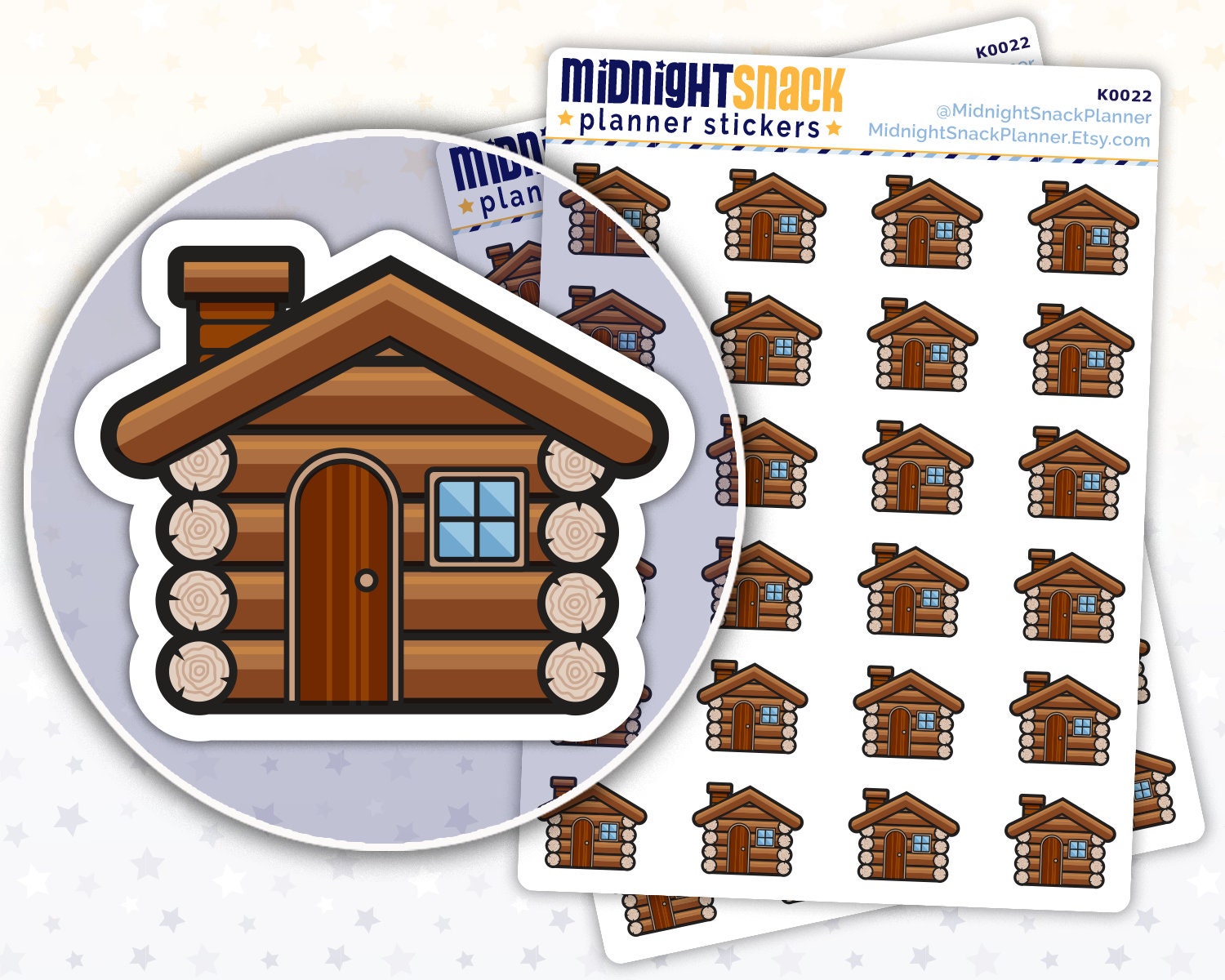 Log Cabin Icon Stickers Cottage Country Planner Stickers | Etsy