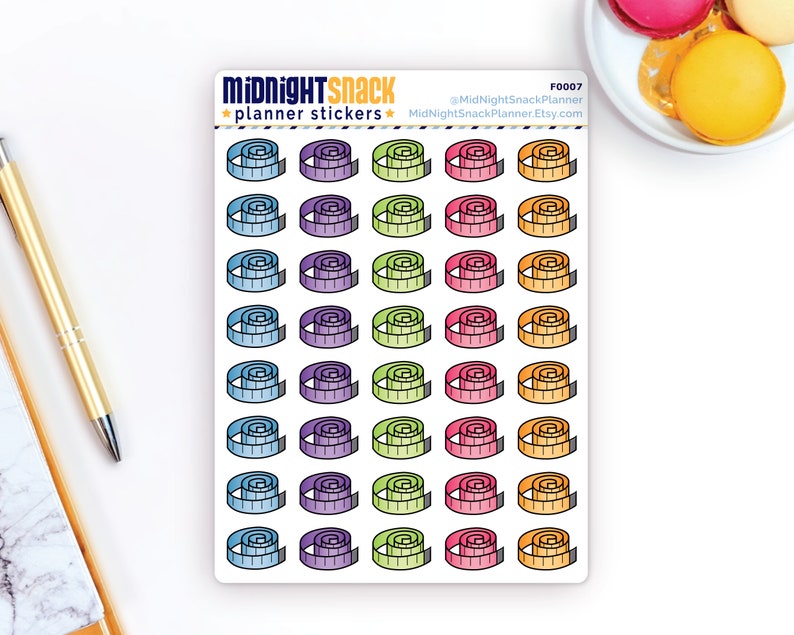 Measurements Planner Stickers Measuring Tape Icon Stickers - Etsy