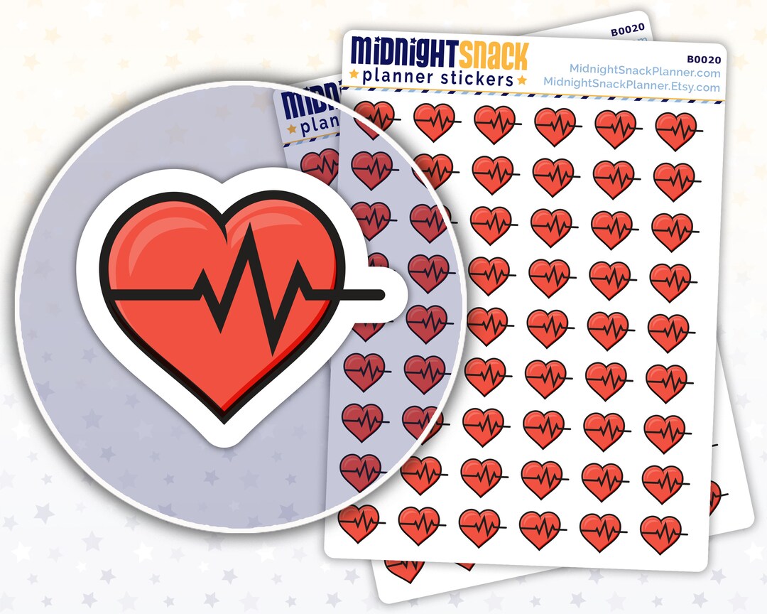 Heart Rate Icon | Health Planner Stickers | Heart Health Calendar ...