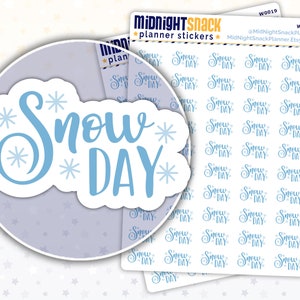 Snow Day Planner Sticker Winter Weather Icon Sticker Missed School ...