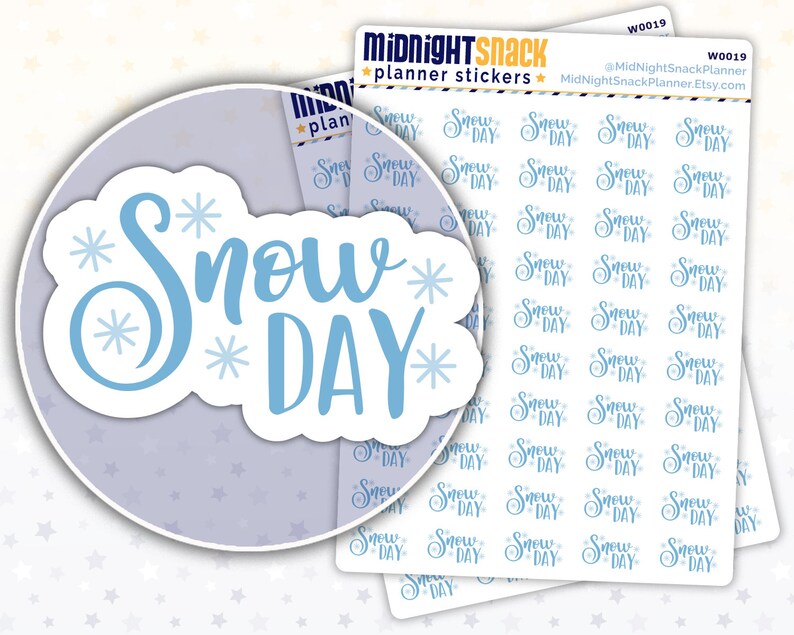 Snow Day Planner Sticker Winter Weather Icon Sticker - Etsy