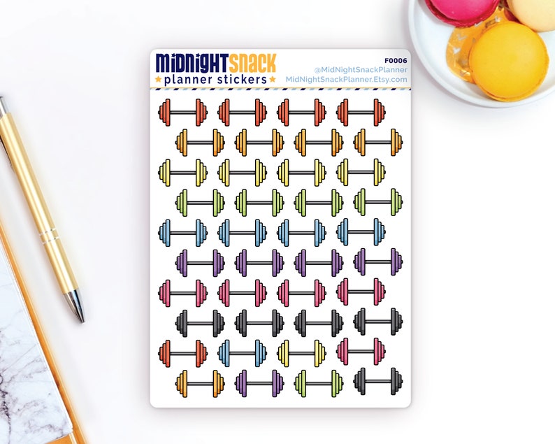 Strength Training Planner Stickers | Dumbbell Icon Sticker | Exercise ...