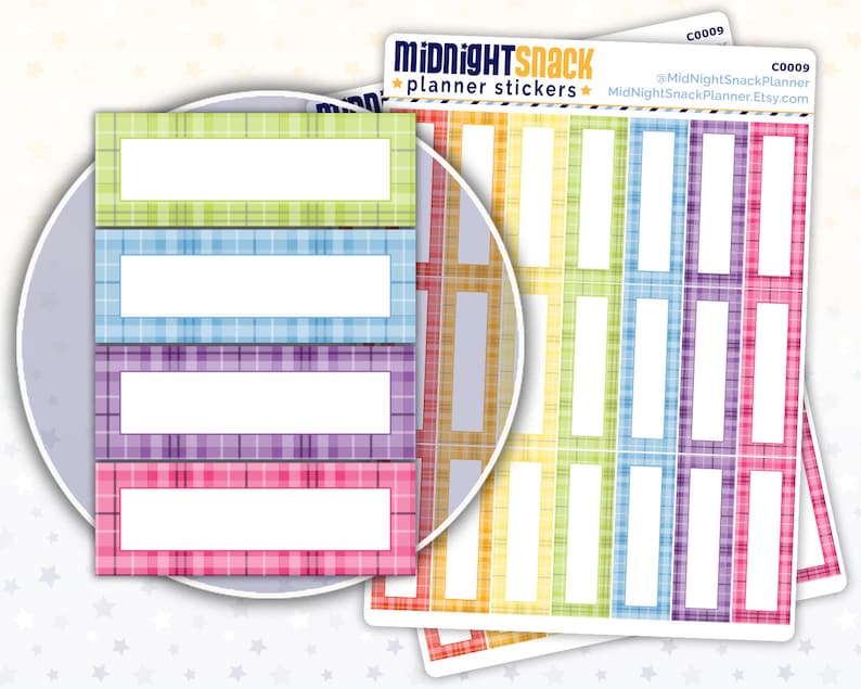 Plaid Multi Colored Quarter Boxes Blank Header Functional - Etsy