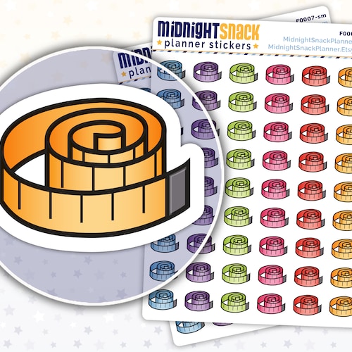 Measurements Planner Stickers Measuring Tape Icon Stickers | Etsy