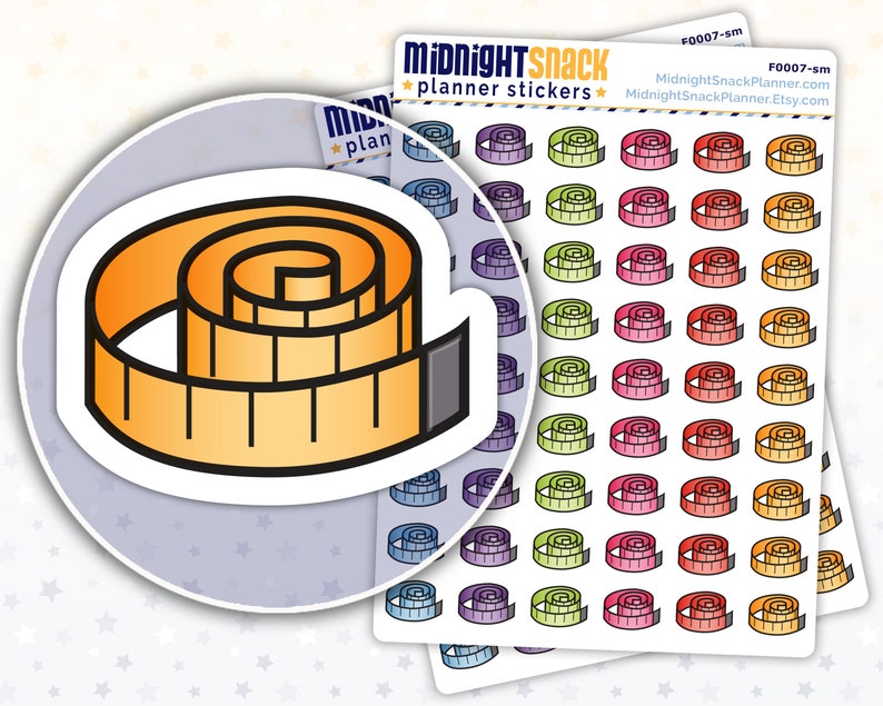 Measurements Planner Stickers Measuring Tape Icon Stickers - Etsy