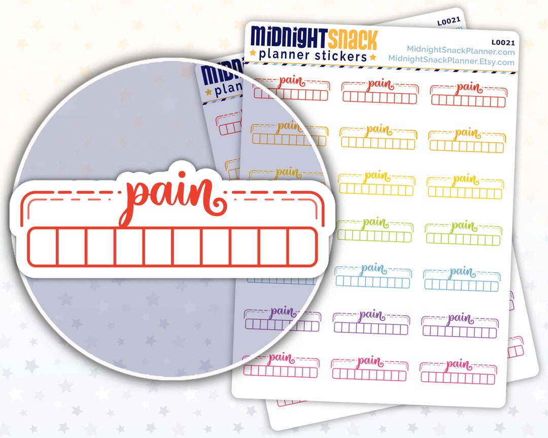 Pain Tracker Planner Stickers | Pain Scale 1-10 | Self Care Reminder - Etsy