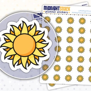 Sun Icon Planner Stickers | Sunny Day Journal Stickers | Weather ...