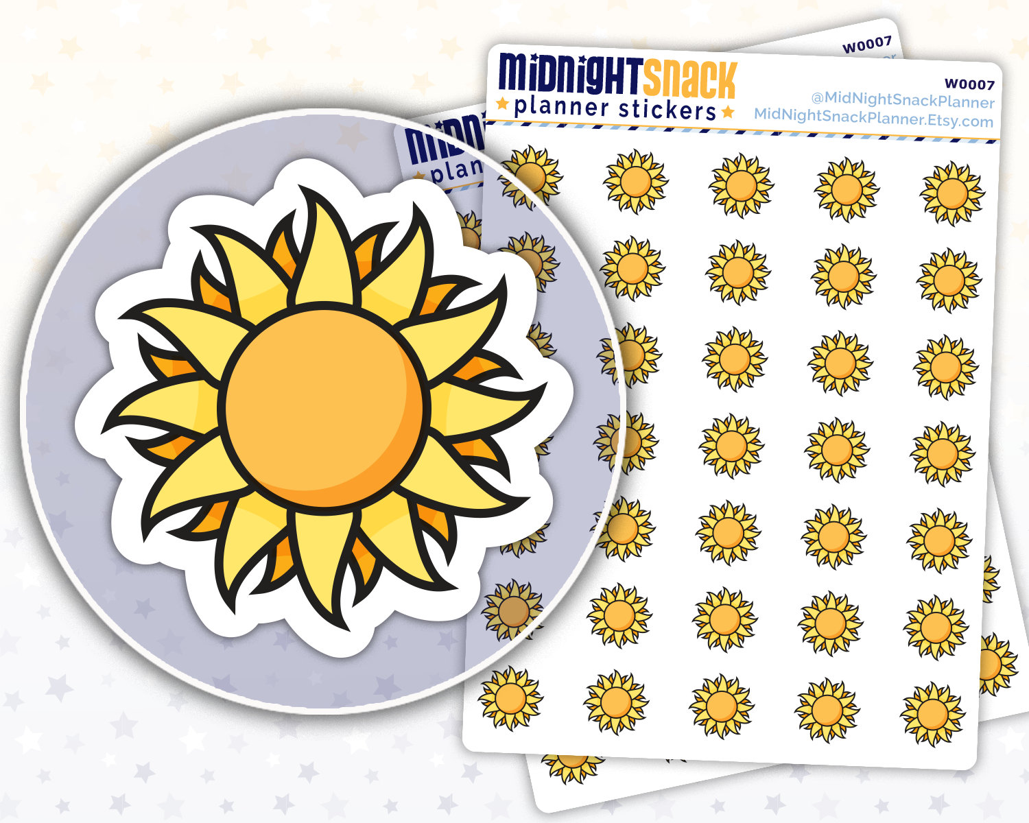 Sun Icon Planner Stickers Sunny Day Journal Stickers | Etsy