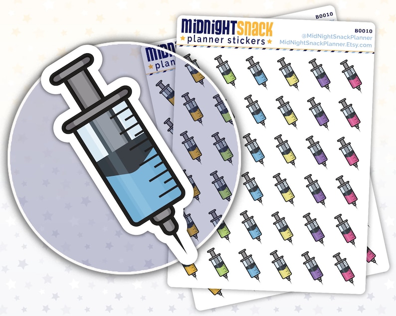 Injection Reminder Planner Stickers Needle Icon Stickers - Etsy