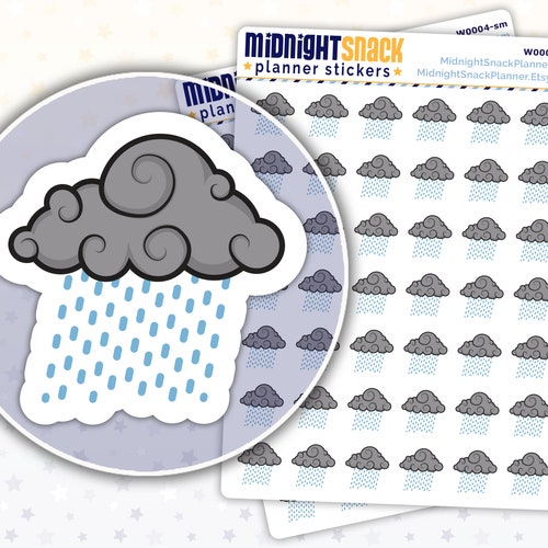 Weather Planner Stickers sunshine Clouds Rain Snow - Etsy