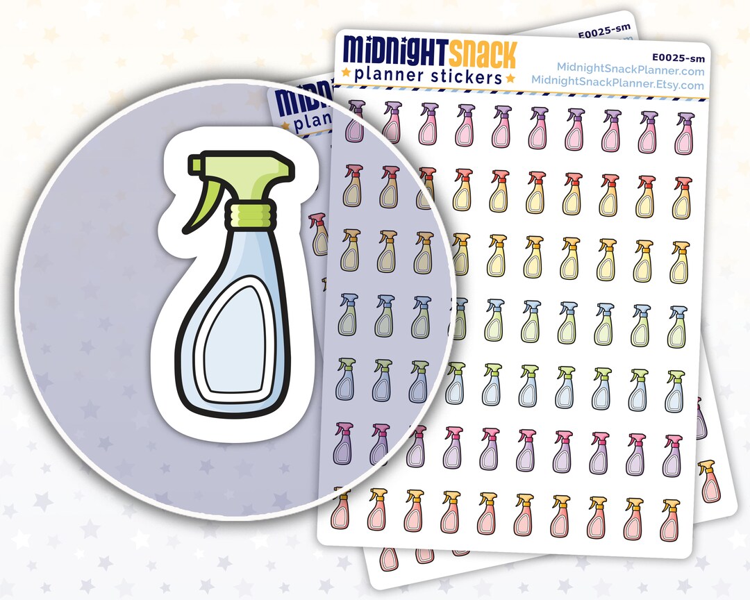 Spray Bottle Icon Stickers | Spring Cleaning Planner Stickers | Mist ...