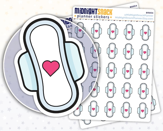 Menstrual Pad Planner Stickers Period Tracking Icon Sticker | Etsy UK