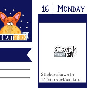 Sick Day Planner Sticker | Tissue Box Icon Stickers | Rest and Self ...