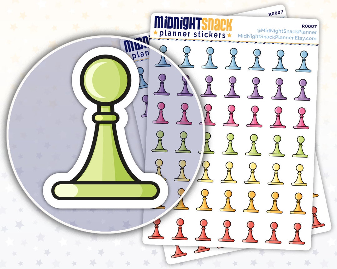 Board Game Night Planner Stickers | Game Piece Icon Stickers - Etsy