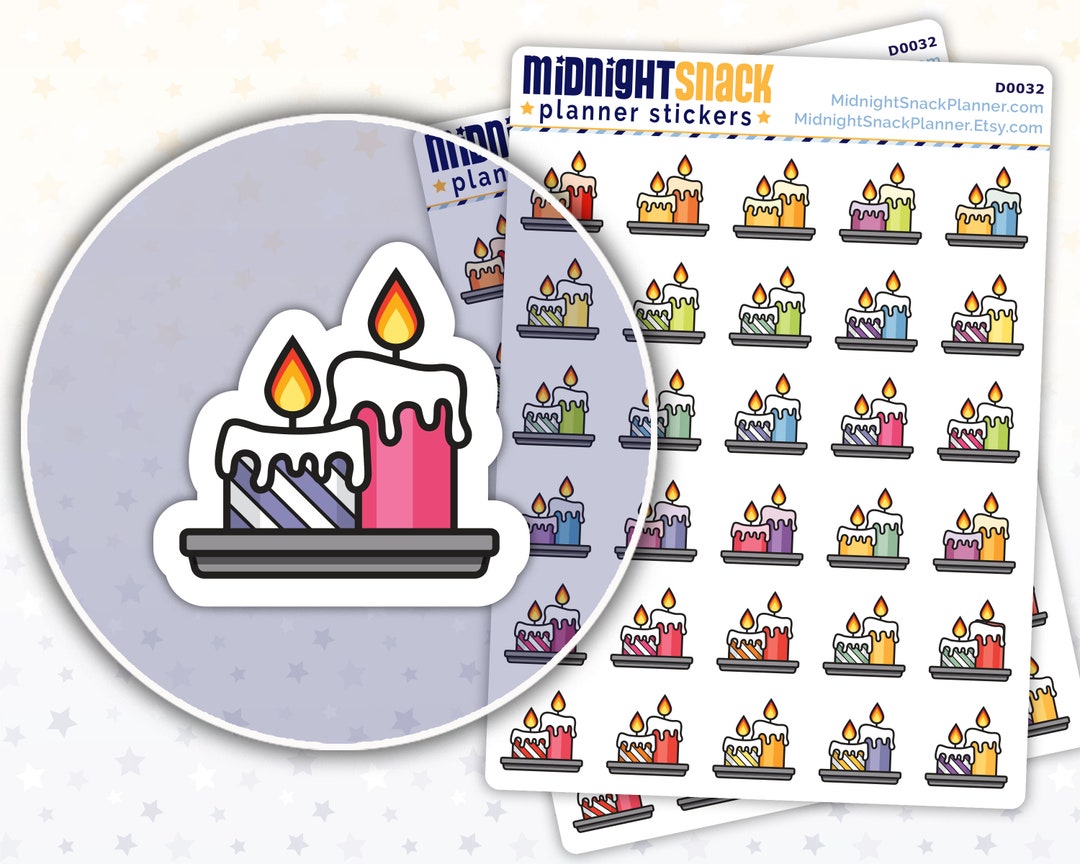 Candles Icon Stickers | Candle Light Activities Event Reminder | Deco ...