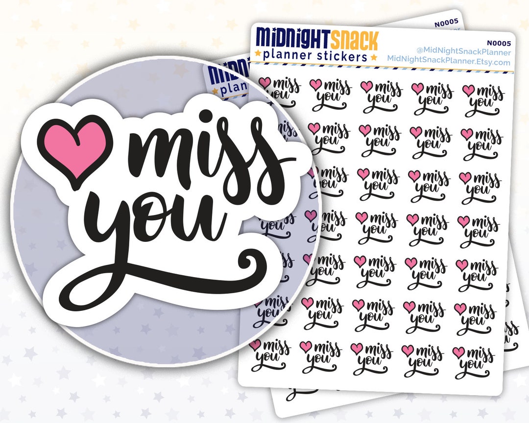 Miss You Planner Sticker | Bereavement Sticker | Long Distance ...