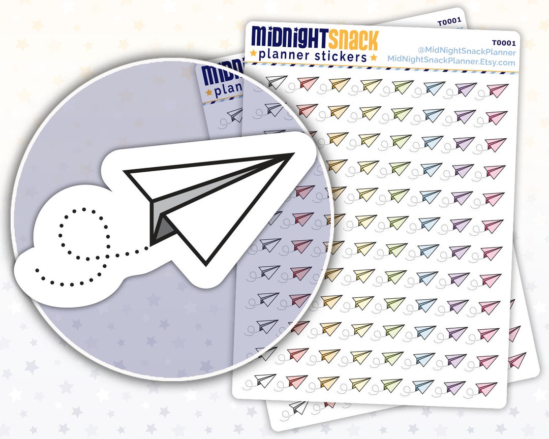 Paper Airplane Icon Sticker | Paper Aeroplane Planner Sticker | Travel ...