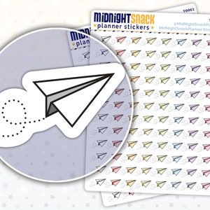Paper Airplane Icon Sticker | Paper Aeroplane Planner Sticker | Travel ...