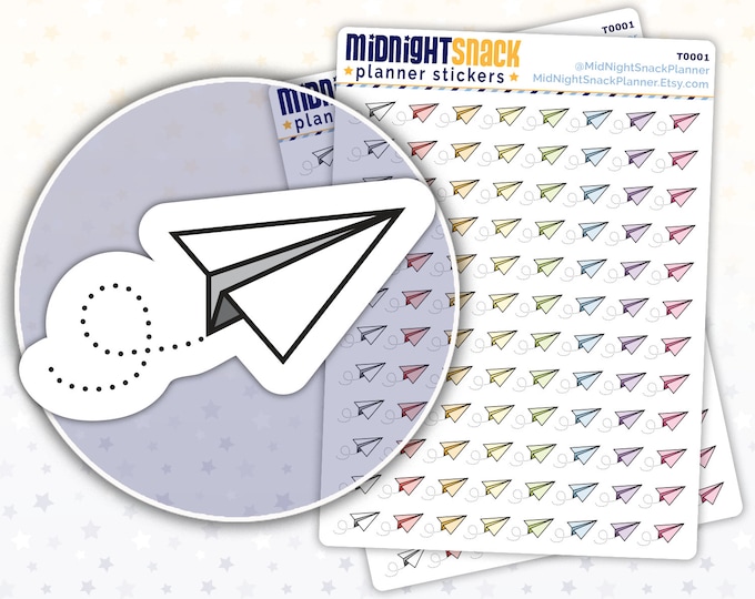 Paper Airplane Icon Sticker | Paper Aeroplane Planner Sticker | Travel ...