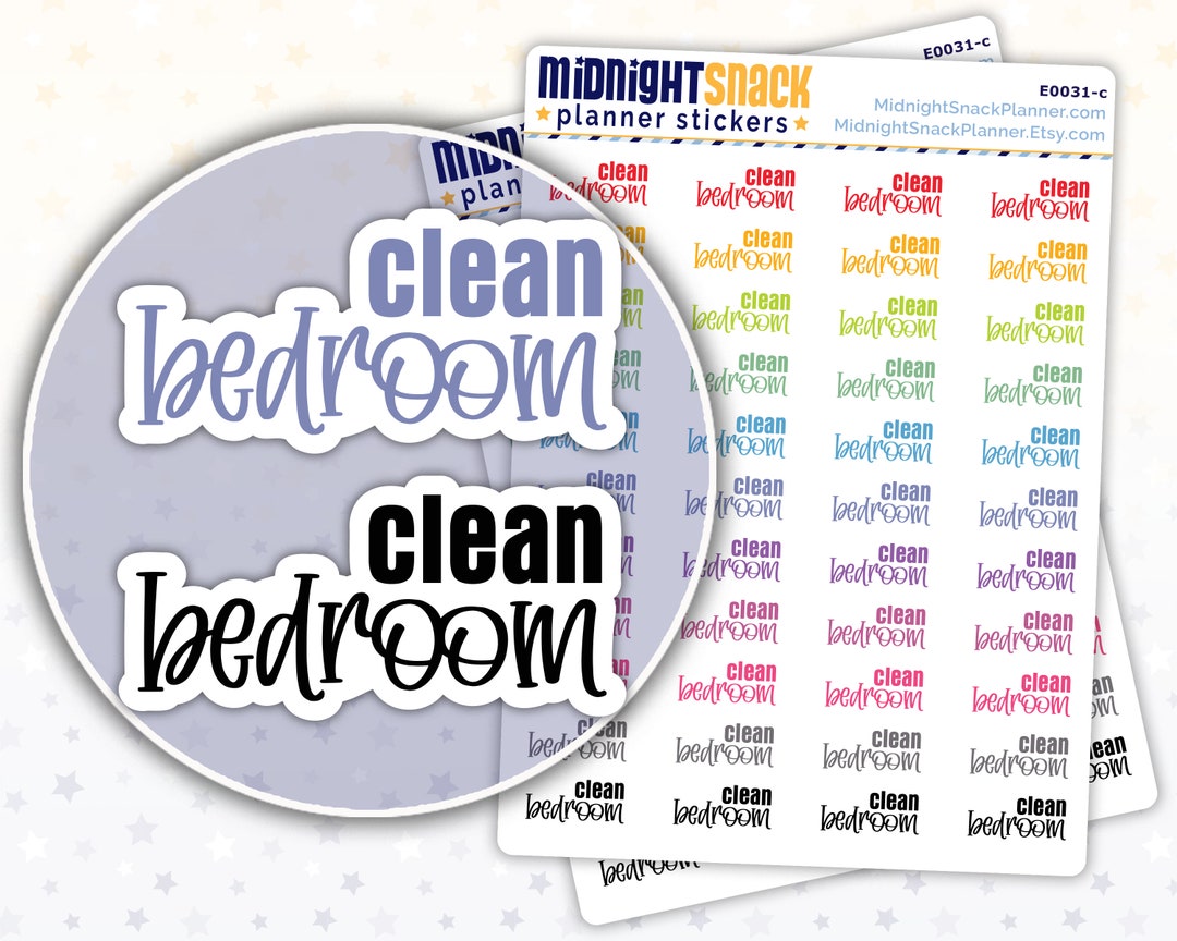 Clean Bedroom Script Planner Stickers | Household Chores Reminder - Etsy