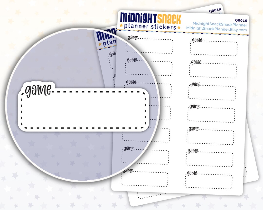 Game Planner Stickers | Game Tracker for Sports - Etsy
