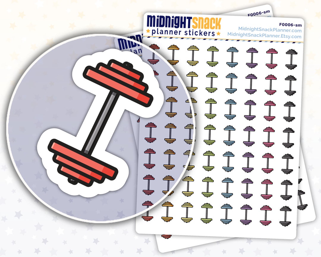 Strength Training Planner Stickers | Dumbbell Icon Sticker | Exercise ...
