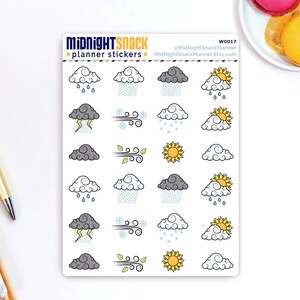 Weather Icon Planner Stickers | Weather Sampler Journal Stickers ...