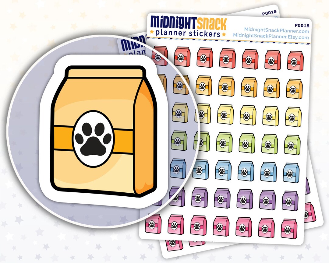 Dry Pet Food Icon Stickers | Buy Pet Food Reminder Planner Stickers ...
