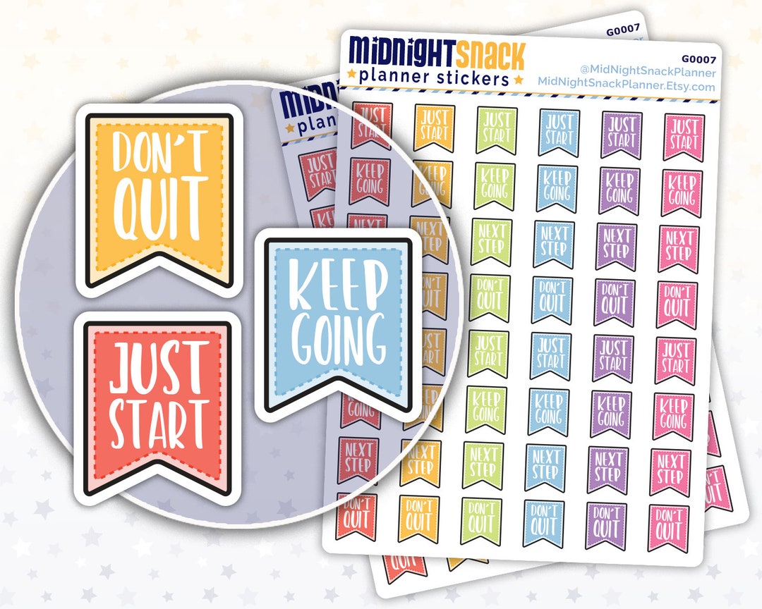 Motivational Flag Planner Stickers | Goal Getter Stickers | Don’t Quit ...