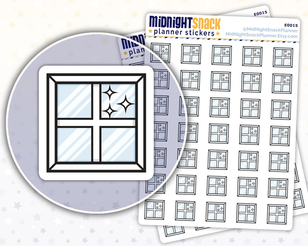 Clean Windows Icon Stickers | Wash Windows Planner Stickers | Household ...