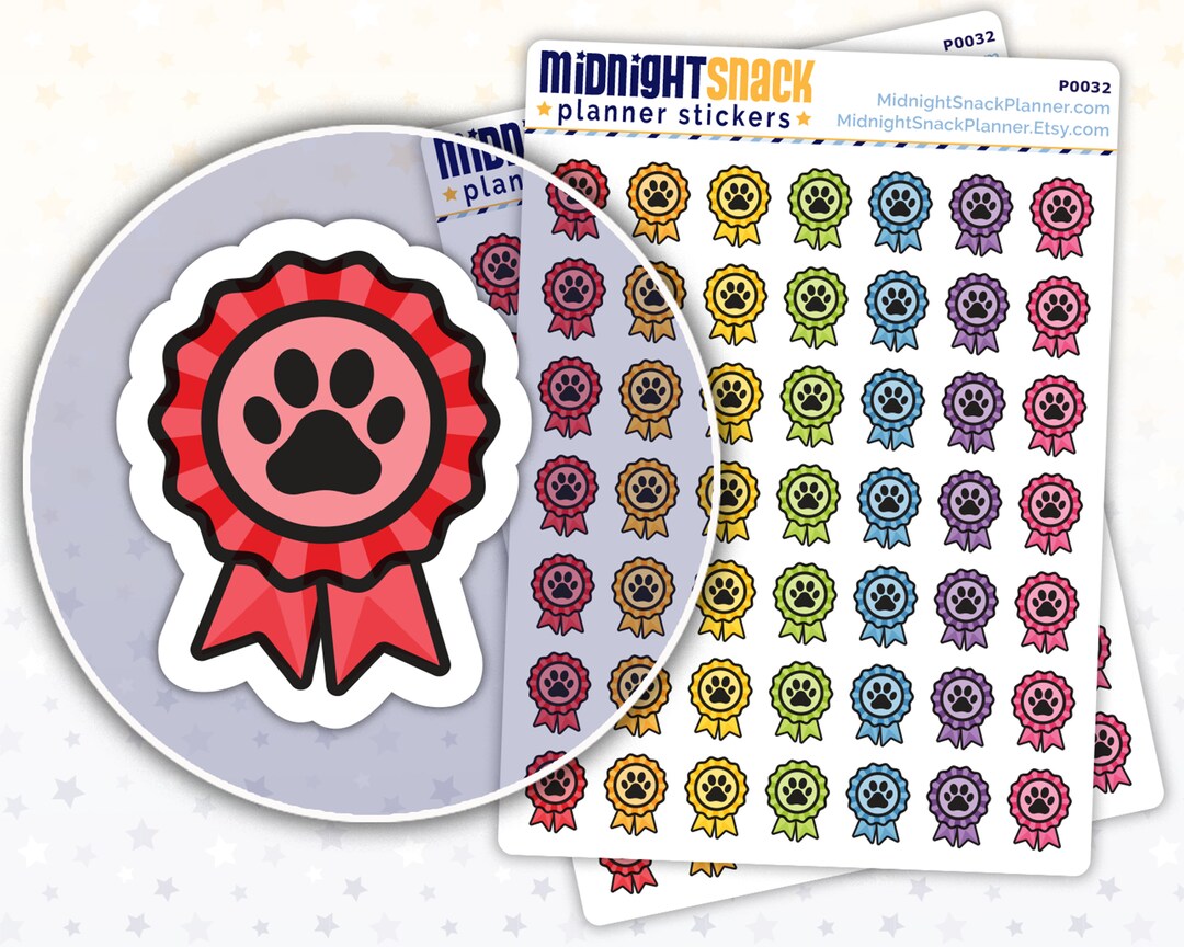 Pet Prize Ribbon Planner Stickers | Dog Show Icon Stickers - Etsy
