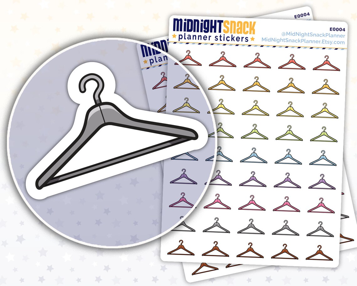 Dry Cleaning Planner Sticker Clothes Hanger Icon Sticker | Etsy
