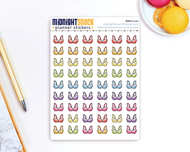 Breast Exam Planner Stickers | Bra Icon Stickers - Etsy