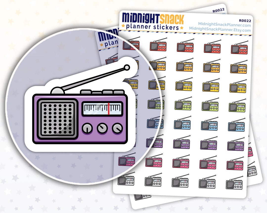 Radio Icon Stickers | Music Planner Stickers | FM Radio Listening - Etsy