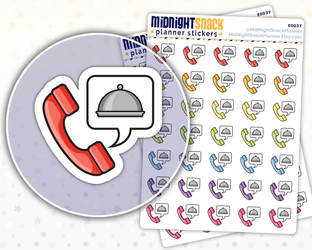 Order Food Icon Stickers | Food Delivery Planner Stickers | Meal ...
