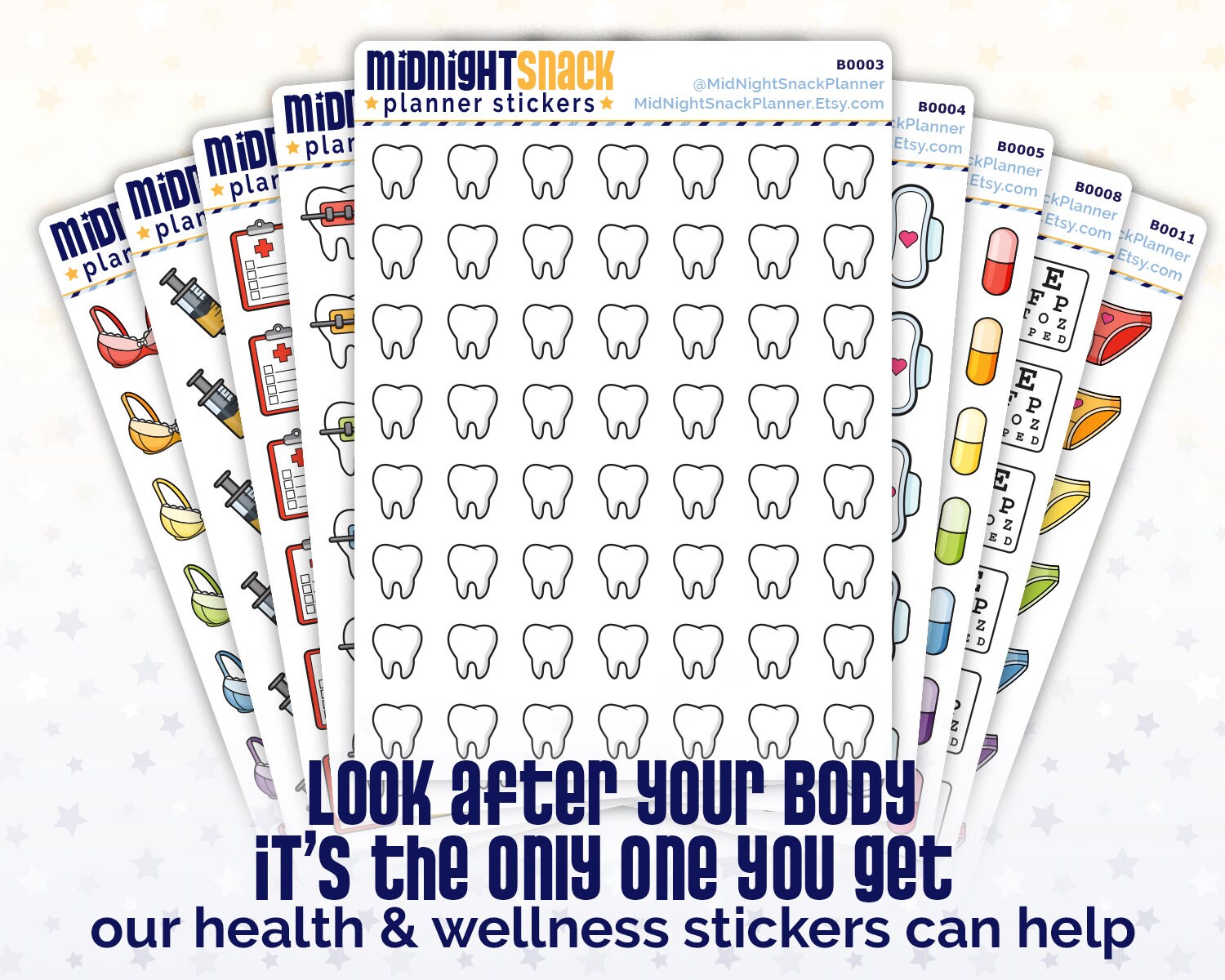 Dentist Appointment Planner Stickers | Tooth Icon Stickers | Oral ...