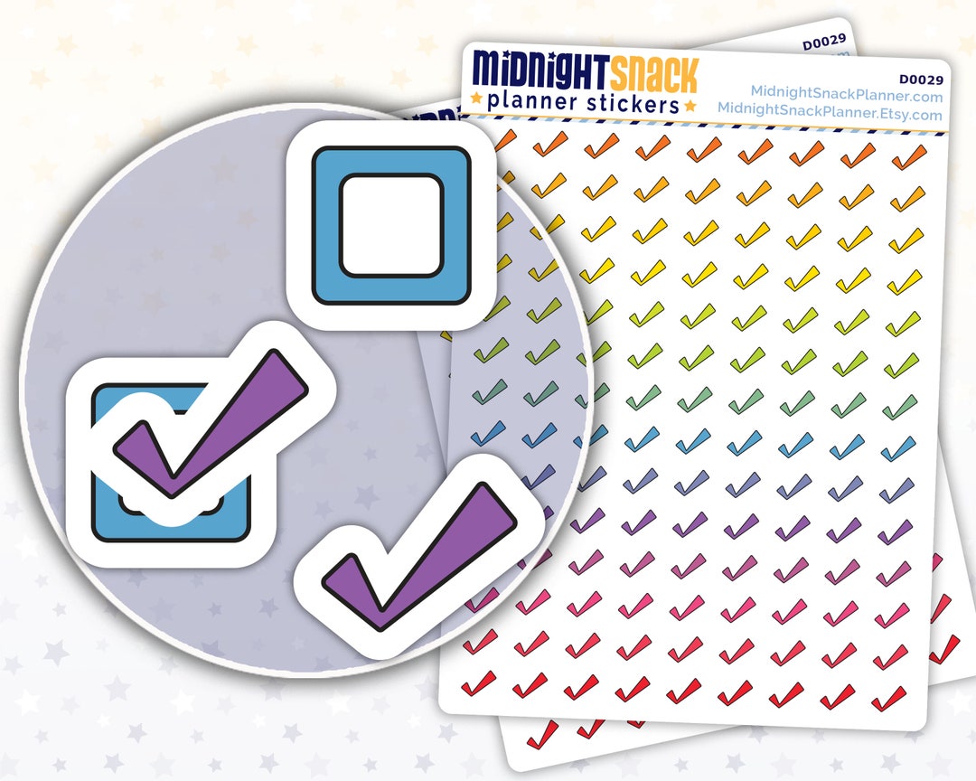 Checkmark Icon Planner Stickers | Tiny Check Boxes Planner Stickers ...