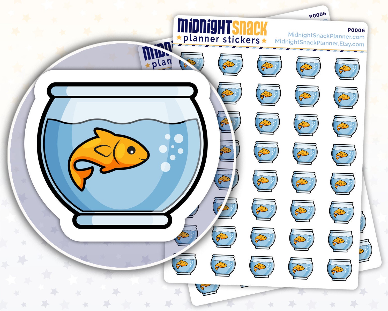 Fish Bowl Icon Stickers | Clean Fish Tank Reminder Planner Stickers ...