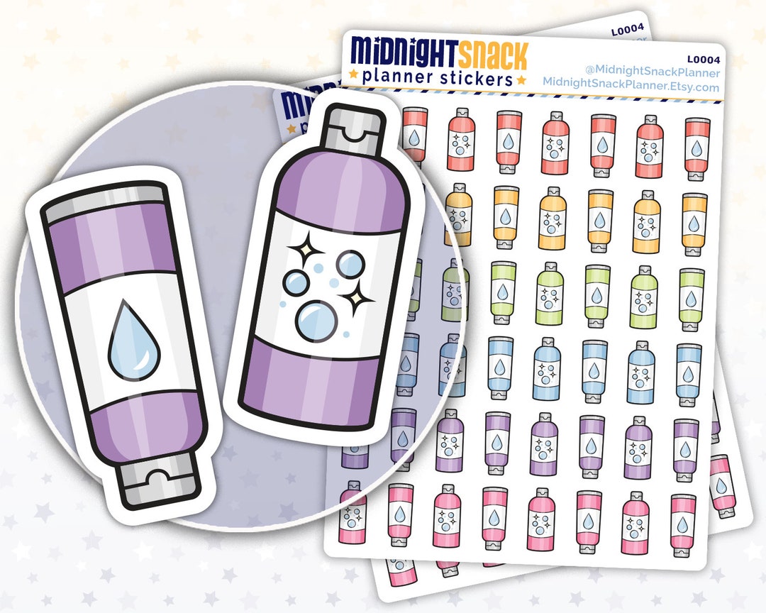Shampoo and Conditioner Icon Stickers | Wash Hair Reminder Planner ...