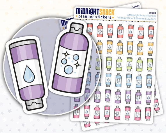 Shampoo and Conditioner Icon Stickers Wash Hair Reminder | Etsy